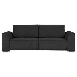 3-Sitzer Inosign "Beatrice Schlafsofa" Sofas Gr. B/H/T: 250cm x 92cm x 107cm, Struktur weich, ohne Bettfunktion-ohne Bettkasten, grau (anthrazit) wahlweise auch mit Bettfunktion und Bettkasten, incl. 2 Zierkissen