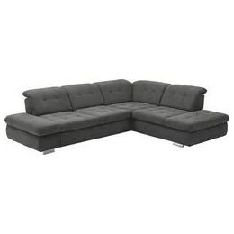 Ecksofa DIE PLANBAR "MP-IN17004 L-Form" Sofas Gr. B/H/T: 323cm x 84cm x 124cm, Chenille, Armlehne links, Ausführung / Funktion, grau (anthrazit) wahlweise mit Bettfunktion, Sitztiefen- und Kopfteilverstellung