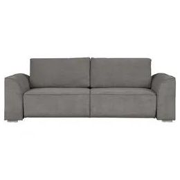 3-Sitzer Inosign "Beatrice Schlafsofa" Sofas Gr. B/H/T: 250cm x 92cm x 107cm, Struktur weich, ohne Bettfunktion-ohne Bettkasten, grau (mittelgrau) wahlweise auch mit Bettfunktion und Bettkasten, incl. 2 Zierkissen