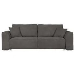 3-Sitzer Inosign "Beatrice Schlafsofa" Sofas Gr. B/H/T: 250cm x 92cm x 107cm, Cord, mit Bettfunktion-mit Bettkasten-Liegefläche 197cm, grau wahlweise auch mit Bettfunktion und Bettkasten, incl. 2 Zierkissen