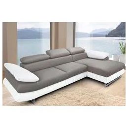 Ecksofa Inosign "Solution L-Form", weiß (altweiß, grau), B:286cm H:73cm T:167cm, Sofas, wahlweise mit Bettfunktion