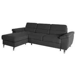 Sit & More Ecksofa SIT & MORE "Sorano L-Form" Sofas Gr. B/H/T: 250cm x 88cm x 161cm, Struktur fein, Recamiere links, ohne Funktion, grau (anthrazit) wahlweise mit Bettfunktion und Bettkasten