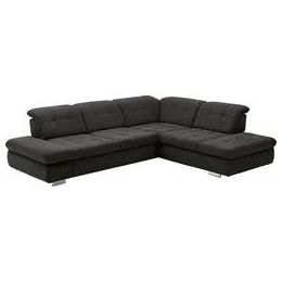 Ecksofa DIE PLANBAR "MP-IN17004 L-Form" Sofas Gr. B/H/T: 323cm x 84cm x 124cm, Chenille, Armlehne links, Bettfunktion-Sitztiefenverstellung, schwarz wahlweise mit Bettfunktion, Sitztiefen- und Kopfteilverstellung