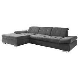 Ecksofa DIE PLANBAR "MP-IN17004 L-Form" Sofas Gr. B/H/T: 331cm x 84cm x 124cm, Chenille, Ottomane links, Ausführung / Funktion, grau (anthrazit) wahlweise mit Funktion, Federkern