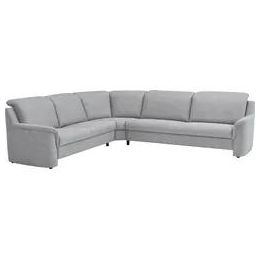 Ecksofa VILLA BECK "Garda L-Form" Sofas Gr. B/H/T: 245cm x 90cm x 91cm, Microfaser, langer Schenkel links, mit Kopfteilverstellung, silberfarben (32 silber) inklusive Kopfteilverstellung, Stellmaß 277x245cm