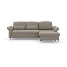 Ecksofa Inosign "Palm Beach L-Form" Sofas Gr. B/H/T: 269 cm x 89 cm x 175 cm, Chenille-Optik, mega-Recamiere rechts, mit Sitztiefenverstellung-ohne Bettfunktion-ohne Bettkasten-ohne Armteilverstellung, braun (latte) Federkern, mit Sitztiefenverstellung, wahlweise Bettfunktion