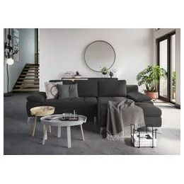 Sit & More Ecksofa SIT & MORE "Latigo L-Form" Sofas Gr. B/T: 270cm x 163cm, Struktur, Recamiere rechts, mit Bettfunktion-mit Bettkasten, grau (dunkelgrau) mit Recamiere, wahlweise Bettfunktion und Bettkasten