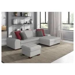 Sit & More Ecksofa SIT&MORE "Luxor L-Form" Sofas Gr. B/H/T: 275 cm x 82 cm x 173 cm, Soft clean, mega-Recamiere rechts, ohne Bettfunktion-ohne Bettkasten-ohne Kopfteilverstellung, silberfarben (silber) wahlweise mit Bettfunktion, Bettkasten und Kopfteilverstellung