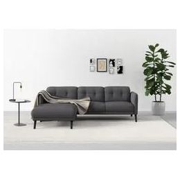 Sit & More Ecksofa SIT & MORE "Scandia L-Form" Sofas Gr. B/H/T: 269cm x 82cm x 183cm, Chenille, Recamiere links, Ohne Kopfteilverstellung-Ohne Armteilfunktion-Mit schwarzen matten Metallfüßen, braun (espresso) Wahlweise mit Kopfteilverstellung und Armteilfunktion