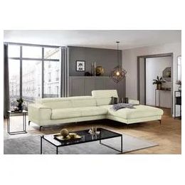 Ecksofa W.Schillig "piedroo" Sofas Gr. B/H/T: 343 cm x 70 cm x 193 cm, Stoff S37, Longchair rechts, mit Kopfteilverstellung-ohne Sitztiefenverstellung, beige (sahara s37) Kopfteilverstellung, wahlweise mit Sitztiefenverstellung, Breite 343cm