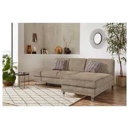 Sit & More Ecksofa SIT & MORE "Clio L-Form" Sofas Gr. B/H/T: 246cm x 89cm x 165cm, Microfaser, Recamiere rechts, ohne Bettfunktion-ohne Bettkasten, beige wahlweise mit Bettfunktion oder Vorziehsitz und Bettkasten, Federkern