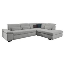 Ecksofa DIE PLANBAR "MP-IN16012 L-Form" Sofas Gr. B/H/T: 312cm x 85cm x 260cm, Chenille, Armlehne links, Kopfteilverstellung-Sitztiefenverstellung, weiß (silber) optional mit weiteren Funktionen, Federkern-Polsterung