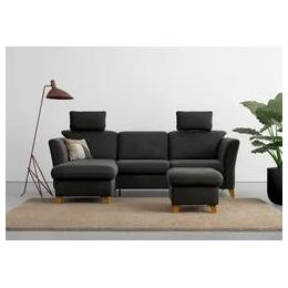 Ecksofa Home Affaire "Trelleborg L-Form" Sofas Gr. B/H/T: 249cm x 86cm x 162cm, Feincord, Recamiere links, mit Bettfunktion-mit Bettkasten, grau (anthrazit) wahlweise mit Bettfunktion und Bettkasten, inkl. Federkern-Polsterung