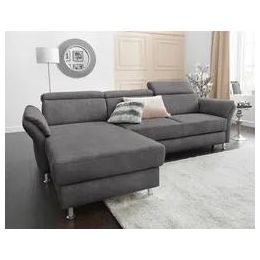 Sit & More Ecksofa SIT & MORE "Avignon L-Form", grau (anthrazit), B:259cm H:97cm T:172cm, Flachgewebe (90% Polyester, 10% Polyamid), Luxus-Microfaser (100% Polyester), Struktur (100% Polyester), Sofas, Kopfteilverstellung, wahlweise mit Bettfunktion und Bettkasten