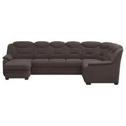 Wohnlandschaft COTTA "Marcus U-Form" Sofas Gr. B/H/T: 330 cm x 99 cm x 211 cm, Chenille, Recamiere links-langer Schenkel rechts, Ohne Bettfunktion-ohne Schubkasten, grau (charcoal) Bequeme Wohnlandschaft in klassischem Design mit hoher Rückenlehne