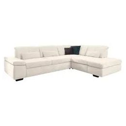 Ecksofa DIE PLANBAR "MP-IN16012 L-Form" Sofas Gr. B/H/T: 312cm x 85cm x 260cm, Chenille, Armlehne links, Sitztiefenverstellung, beige (natur) optional mit weiteren Funktionen, Federkern-Polsterung