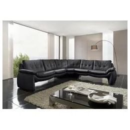 Ecksofa Places of Style "Luna L-Form" Sofas Gr. B/H/T: 288cm x 80cm x 268cm, NaturLEDER LongLife300, langer Schenkel links, schwarz in einzigartiger Optik