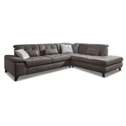 Ecksofa DIE PLANBAR "MP-IN18012 L-Form" Sofas Gr. B/H/T: 310cm x 85cm x 260cm, Microfaser, Armlehne links, Kopfteilverstellung-Sitztiefenverstellung, grau (anthrazit) wahlweise mit Funktion, Federkern-Polsterung