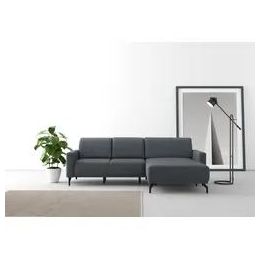 Sit & More Ecksofa SIT & MORE "Bailando L-Form" Sofas Gr. B/H/T: 251cm x 84cm x 163cm, Soft clean, Recamiere rechts, mit Kopfteilverstellung-mit Vorziehsitz motorisch, grau (dunkelgrau) wahlweise mit Kopfteilverstellung und Vorziehsitz, motorisch