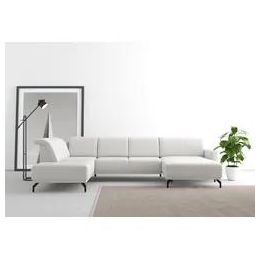 Sit & More Wohnlandschaft SIT & MORE "Bailando U-Form" Sofas Gr. B/H/T: 337cm x 84cm x 205cm, Soft clean, Ottomane links, ohne Kopfteilverstellung-ohne Vorziehsitz, grau (hellgrau) wahlweise mit Kopfteilverstellung und Vorziehsitz, motorisch