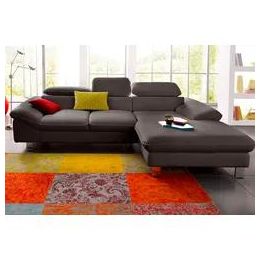 Ecksofa COTTA "Driver L-Form" Sofas Gr. B/H/T: 268 cm x 73 cm x 169 cm, Luxus-Kunstleder, Recamiere rechts, mit Kopfteilverstellung-mit Bettfunktion und Bettkasten, braun inkl. Kopfteilverstellung, wahlweise mit Bettfunktion