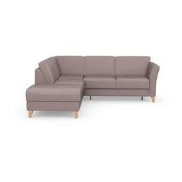 Sit & More Ecksofa SIT & MORE "Visby L-Form" Sofas Gr. B/H/T: 248cm x 87cm x 213cm, Chenille, Ottomane links, mit Bettfunktion-mit Stauraum, rosa (rose) Wahlweise mit Bettfunktion und Stauraum, frei im Raum stellbar