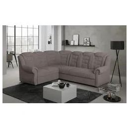 Ecksofa Home Affaire "Boston L-Form" Sofas Gr. B/H/T: 266 cm x 102 cm x 216 cm, Microfaser bedruckt, langer Schenkel rechts, Ohne Bettfunktion-ohne Schubkasten, braun (mud) Gemütliches Ecksofa mit hoher Rückenlehne in klassischem Design