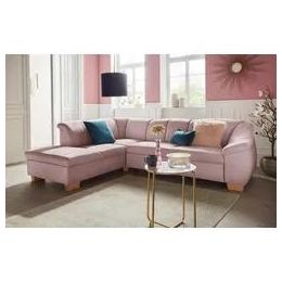 Sit & More Ecksofa SIT & MORE "Santo L-Form" Sofas Gr. B/H/T: 272cm x 82cm x 206cm, Struktur weich, langer Schenkel rechts, Ohne Bettfunktion, rosa (rose) mit Federkern, wahlweise Bettfunktion und Stauraum