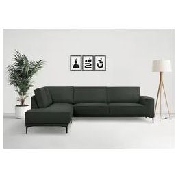 Ecksofa Places of Style "Oland" Sofas Gr. B/H/T: 289cm x 85cm x 210cm, Webstoff, Ottomane links, grau (anthrazit) L-Form, im zeitlosem Design und hochwertiger Verarbeitung