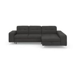 Sit & More Ecksofa SIT & MORE "Baviene L-Form" Sofas Gr. B/H/T: 286cm x 92cm x 176cm, Luxus-Microfaser Euphoria, Recamiere rechts, mit Bettfunktion-mit Bettkasten, grau (fango) inklusive Sitztiefenverstellung und Federkern, wahlweise Bettfunktion