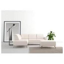 Sit & More Ecksofa SIT & MORE "Bailando L-Form" Sofas Gr. B/H/T: 249cm x 84cm x 205cm, Luxus-Microfaser ALTARA NUBUCK, Ottomane links, mit Kopfteilverstellung, beige (creme) wahlweise mit Kopfteilverstellung und Vorziehsitz, motorisch