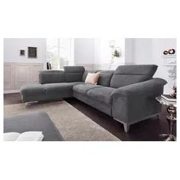 Ecksofa COTTA "Teresa L-Form", grau (stone), B:293cm H:84cm T:232cm, Chenille (90% Polyester; 10% Polyamid ), Struktur (100% Polyester ), Sofas, wahlweise mit Bettfunktion, Topseller