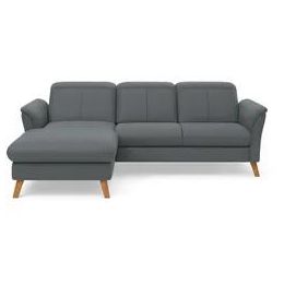 Sit & More Ecksofa SIT & MORE "Romero L-Form" Sofas Gr. B/H/T: 245cm x 91cm x 178cm, Luxus-Microfaser ALTARA NUBUCK, Recamiere links, ohne Federkern-ohne Kopfteilverstellung-ohne Bettfunktion-ohne Bettkasten-ohne motorische Relaxfunktion, grau (dunkelgrau) wahlweise mit oder ohne Relax-Funktion, Bettfunktion, Bettkasten