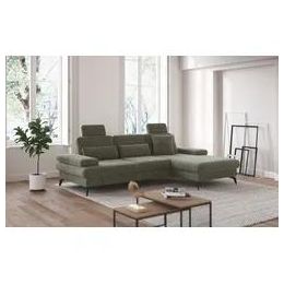 Sit & More Ecksofa SIT & MORE "Morris L-Form inkl. Sitztiefenverstellung" Sofas Gr. B/H/T: 275cm x 82cm x 171cm, Microfaser, Recamiere rechts, inkl.Sitztiefenverstellung-ohne Bettfunktion-ohne Bettkasten-ohne Armteilfunktion, grün wahlweise mit Bettfunktion, Bettkasten und Armteilverstellung