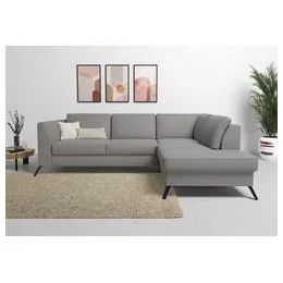 Sit & More Ecksofa SIT & MORE "Olsen L-Form" Sofas Gr. B/H/T: 248cm x 88cm x 201cm, Luxus-Microfaser ALTARA NUBUCK, Ottomane rechts, ohne Bettfunktion-ohne Stauraum-mit Sitztiefenverstellung, grau inklusive Sitztiefenverstellung, wahlweise mit Bettfunktion, 15cm hoch