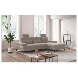 Sit & More Ecksofa SIT & MORE "Morris L-Form inkl. Sitztiefenverstellung" Sofas Gr. B/H/T: 275cm x 82cm x 171cm, Strukturstoff, Recamiere rechts, inkl.Sitztiefenverstellung-inkl.Bettfunktion-mit Bettkasten-mit Armteilfunktion, beige wahlweise mit Bettfunktion, Bettkasten und Armteilverstellung