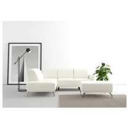 Sit & More Ecksofa SIT & MORE "Bailando L-Form" Sofas Gr. B/H/T: 249cm x 84cm x 205cm, Soft clean, Ottomane links, mit Kopfteilverstellung-mit Vorziehsitz motorisch, beige (creme) wahlweise mit Kopfteilverstellung und Vorziehsitz, motorisch