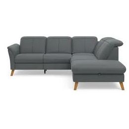 Sit & More Ecksofa SIT & MORE "Romero L-Form" Sofas Gr. B/H/T: 250cm x 91cm x 220cm, Luxus-Microfaser ALTARA NUBUCK, Ottomane rechts, mit Federkern-mit Kopfteilverstellung-ohne Bettfunktion-mit Stauraum-mit TV-motorisch, grau (dunkelgrau) wahlweise mit oder ohne TV-Funktion, Bettfunktion, Bettkasten