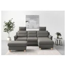 Sit & More Ecksofa SIT & MORE "Farö L-Form" Sofas Gr. B/H/T: 234cm x 90cm x 168cm, Luxus-Microfaser Euphoria, Recamiere rechts, ohne Bettfunktion-ohne Bettkasten, braun (schlamm) inklusive Federkern, wahlweise mit Bettfunktion und Bettkasten