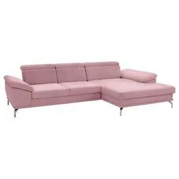 Sit & More Ecksofa SIT&MORE "Scorpio L-Form" Sofas Gr. B/H/T: 311 cm x 85 cm x 181 cm, Struktur fein, mega-Recamiere rechts, mit Sitztiefenverstellung-mit Kopfteilverstellung, rosa (altrosa) inklusive Sitztiefenverstellung, wahlweise mit Kopfverstellung