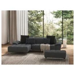 Sit & More Ecksofa SIT & MORE "Cool L-Form" Sofas Gr. B/H/T: 290cm x 79cm x 185cm, Chenille, Recamiere links, mit Kopfteilverstellung-mit Vorziehsitz motorisch, blau (blaugrau) wahlweise mit Kopfteilverstellung und Vorziehsitz, motorisch