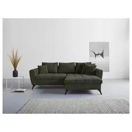 Ecksofa Inosign "Lörby L-Form" Sofas Gr. B/H/T: 246 cm x 90 cm x 170 cm, Struktur weich, Recamiere rechts, Struktur weich, grün Belastbarkeit bis 140kg pro Sitzplatz, auch mit Aqua clean-Bezug