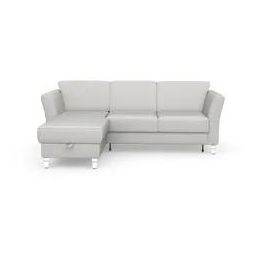 Sit & More Ecksofa SIT & MORE "Visby L-Form" Sofas Gr. B/H/T: 248 cm x 87 cm x 162 cm, Soft clean, Recamiere links, mit Bettfunktion-mit Bettkasten, grau (hellgrau) wahlweise mit Bettfunktion und Bettkasten, frei im Raum stellbar