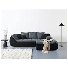 Ecksofa Inosign "Imola L-Form" Sofas Gr. B/H/T: 271cm x 90cm x 104cm, Microfaser-Struktur, Recamiere rechts, ohne Bettfunktion, schwarz (schwarz, anthrazit)