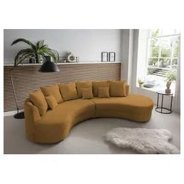 Ecksofa Inosign "Limoncello L-Form" Sofas Gr. B/H/T: 287cm x 76cm x 160cm, Cord, Ottomane rechts, Ottomane rechts, goldfarben (gold) ergonomische Form