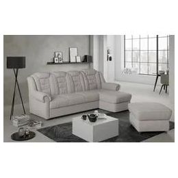 Ecksofa Home Affaire "Boston L-Form" Sofas Gr. B/H/T: 262 cm x 102 cm x 165 cm, Kunstleder SOFTLUX, Recamiere rechts-Bettfunktion links, Mit Bettfunktion-ohne Bettkasten, beige (sand) Gemütliches Ecksofa mit hoher Rückenlehne in klassischem Design