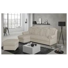 Ecksofa Home Affaire "Boston L-Form" Sofas Gr. B/H/T: 262 cm x 102 cm x 165 cm, Chenille, Recamiere links, Ohne Bettfunktion-ohne Bettkasten, beige Gemütliches Ecksofa mit hoher Rückenlehne in klassischem Design