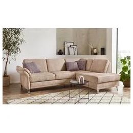 Sit & More Ecksofa SIT & MORE "Clio L-Form" Sofas Gr. B/H/T: 254cm x 89cm x 190cm, Microfaser, Ottomane rechts, mit Bettfunktion-mit Bettkasten, beige wahlweise mit Bettfunktion und Bettkasten, inklusive Federkern