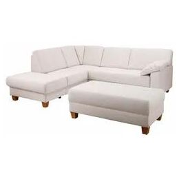 Ecksofa Home Affaire "Belfort L-Form", beige (linen), B:243cm H:88cm T:91cm, Struktur fein ( 100% Polyester), Luxus-Microfaser ALTARA NUBUCK (100% Polyester), Luxus-Microfaser Vintageoptik(100% Polyester), Sofas, mit Federkern, wahlweise mit Bettfunktion und Stauraum