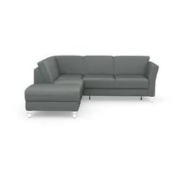 Sit & More Ecksofa SIT & MORE "Visby L-Form" Sofas Gr. B/H/T: 248cm x 87cm x 213cm, Chenille, Ottomane links, mit Bettfunktion-mit Bettkasten, grau Wahlweise mit Bettfunktion und Stauraum, frei im Raum stellbar